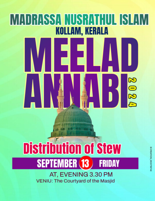 Green Maximalist Meelad Islamic Flyer (us Let Template | PosterMyWall