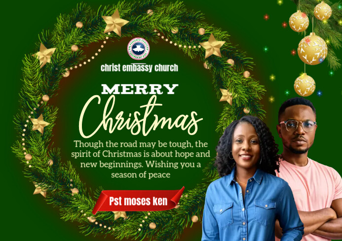 Green Maximalist Merry Christmas A4 Template | PosterMyWall