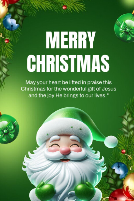 Plantilla de Green Maximalist Merry Christmas Wishes Template Poster | PosterMyWall