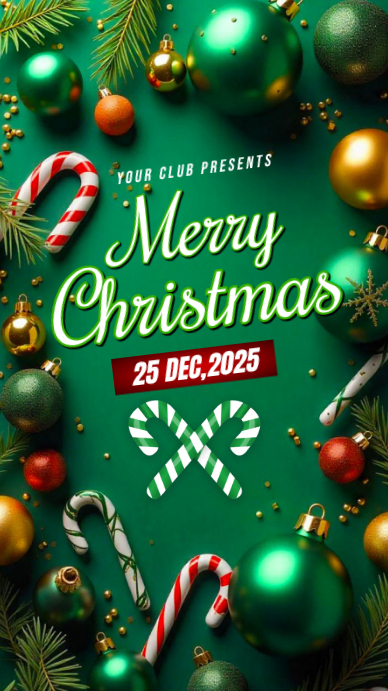 Copy of Green Maximalist Merry Christmas Wishing Poster Flyer Instagram ...