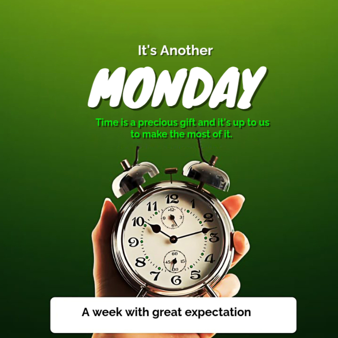 Green Maximalist Monday: A Fresh Start Instagram Post Template ...