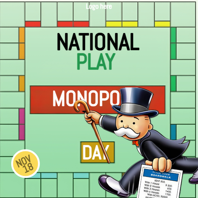 Green Maximalist Monopoly Instagram Post Template | PosterMyWall
