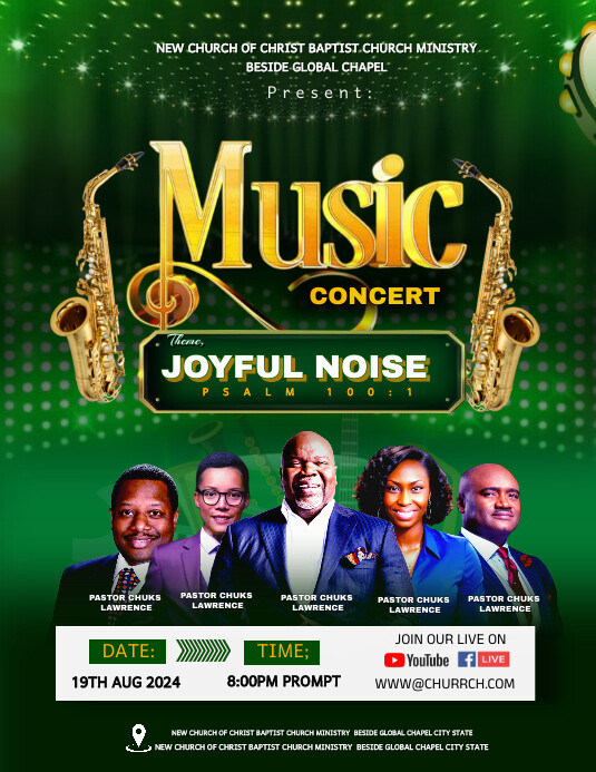 Green Maximalist Music Concert Night And Choi Template | PosterMyWall