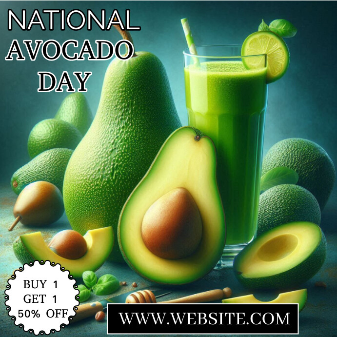 Modèle Green Maximalist National Avocado Day Instag | PosterMyWall