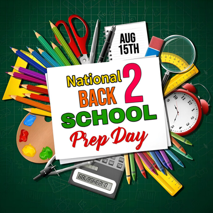 Green Maximalist National Back To School Prep Day Instagram Post ...