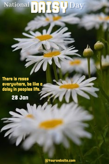Copy of Green Maximalist National Daisy Day Online Design Flyer ...