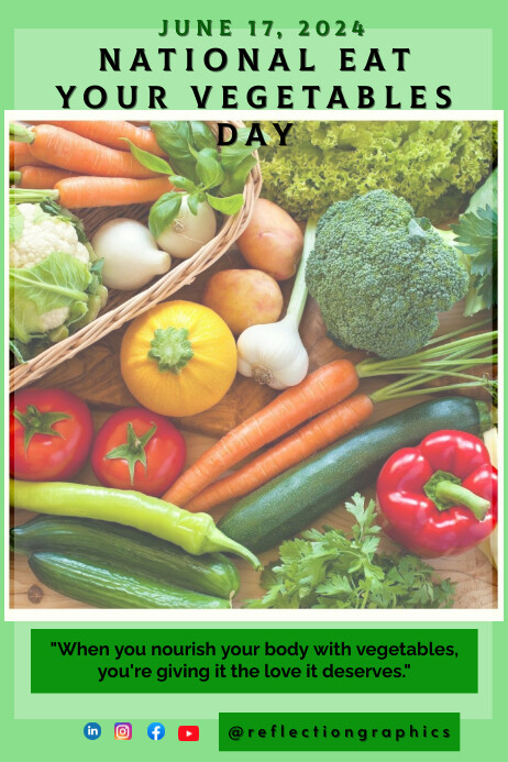 Green Maximalist National Eat Your Vegetable Template | PosterMyWall