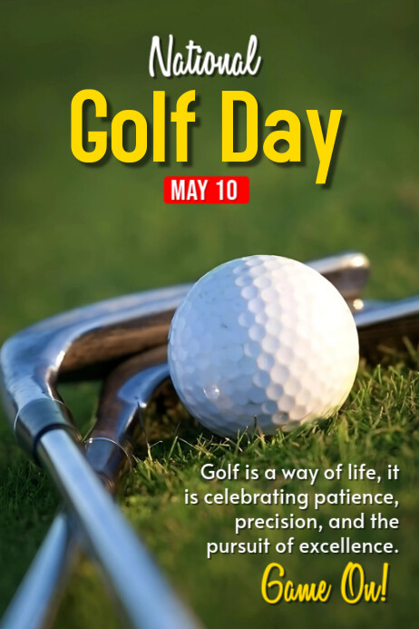 Copy of Green Maximalist National Golf Day Poster | PosterMyWall