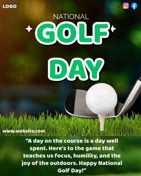 Modèle Green Maximalist National Golf Day Poster Instagram Portrait ...