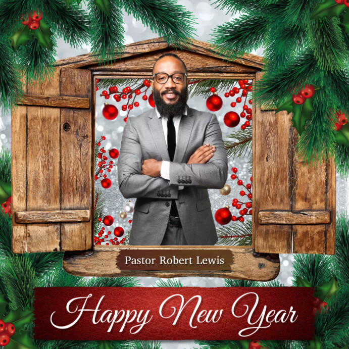 Green Maximalist New Year Church Wishes Instagram Post Template ...