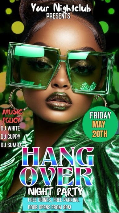 Copy of Green Maximalist Night Club Party Instagram Reel | PosterMyWall