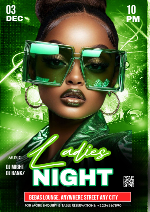 Green Maximalist Night Party Design Template A3 | PosterMyWall