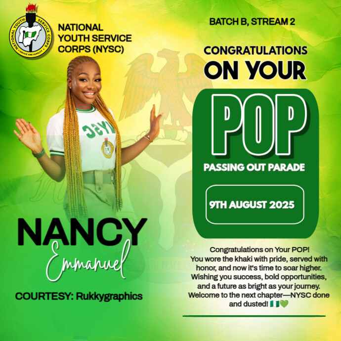Green Maximalist Nysc Pop Flyer Template | Batch A Stream 2 Passing Out ...