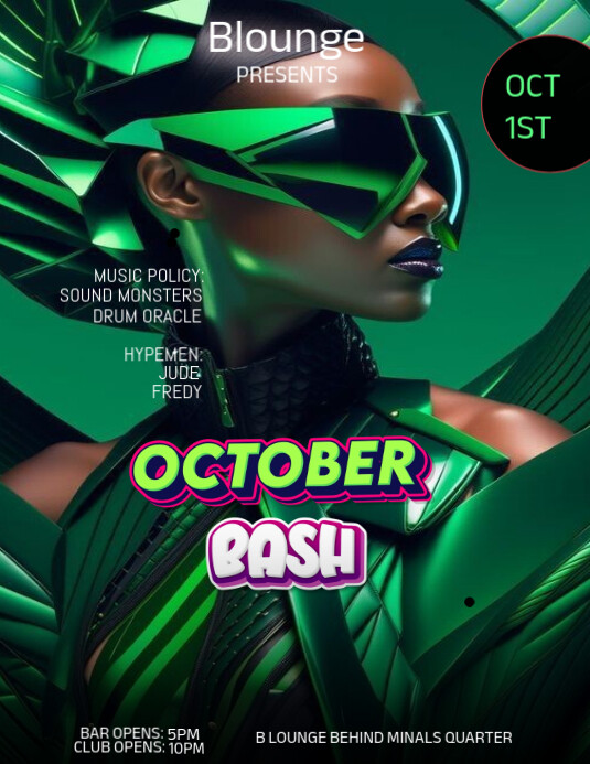 Green Maximalist October Flyer (us Letter) Template | PosterMyWall