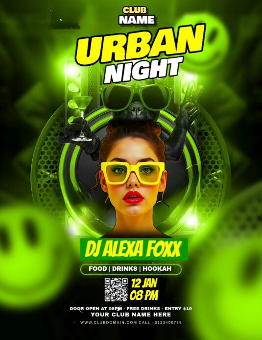 Green Maximalist Party Flyer Flyer (us Letter) Template | PosterMyWall