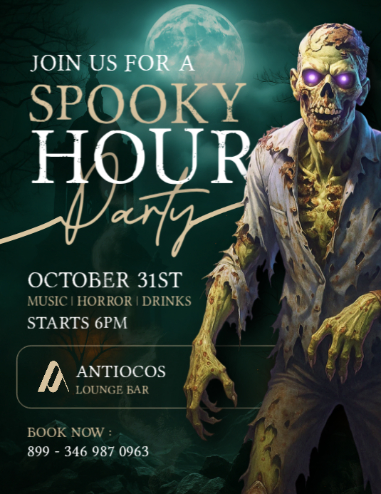 green maximalist professional Spooky Halloween Party – Zombie Night ...