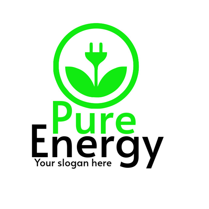 Green Maximalist Pure Energy Logo Template | PosterMyWall