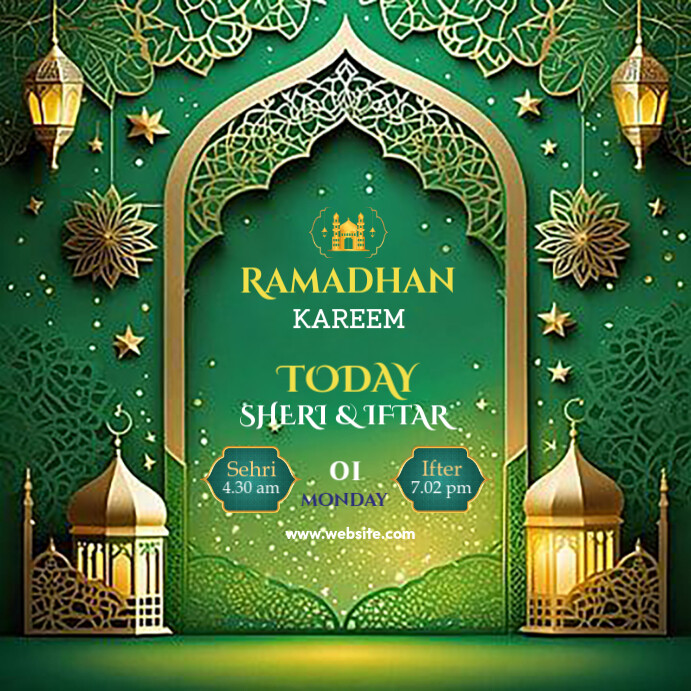Copy of Green Maximalist Ramadan Ad Template Instagram Post | PosterMyWall