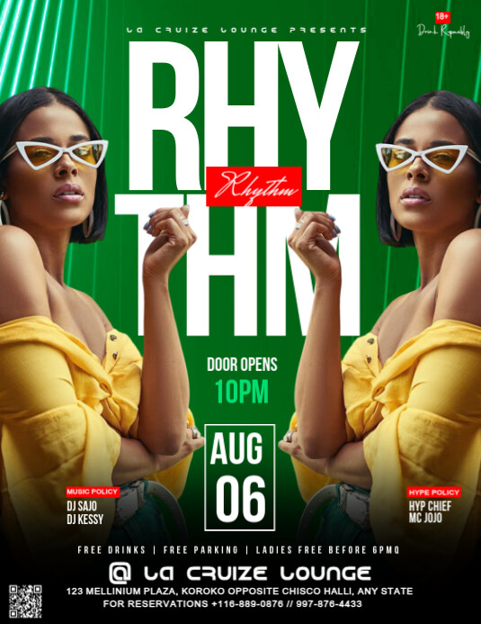 Copy of Green Maximalist Rhythm Night Flyer (us Letter) | PosterMyWall