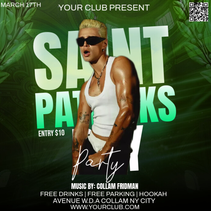 Green Maximalist Saint Patrick Instagram Post Template | PosterMyWall