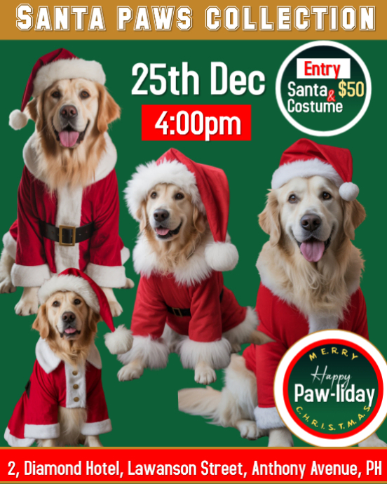 Plantilla de Green Maximalist Santa Paws Collection Instagram Portrait ...