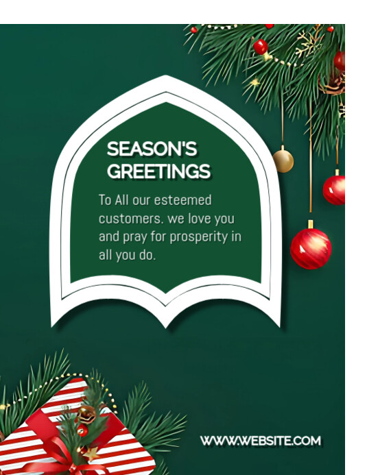 Green Maximalist Season's Greetings To You Christmas Menu Christmas Party Christmas Closed For ...