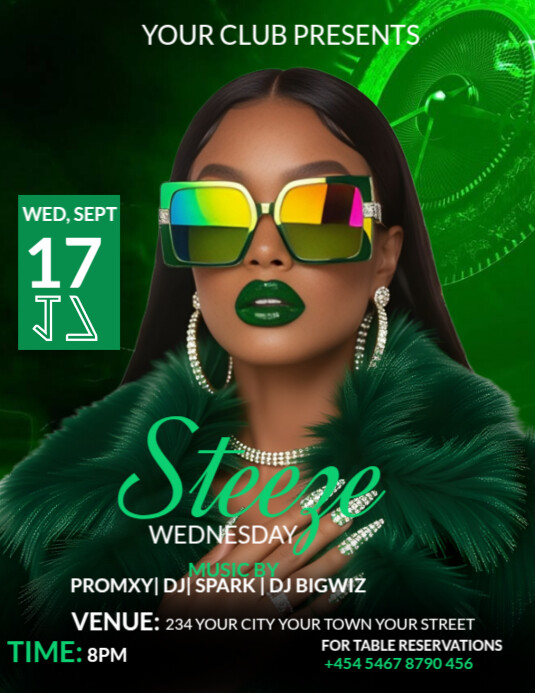 Green Maximalist Sneeze Wednesday Flyer (us Letter) Template | PosterMyWall