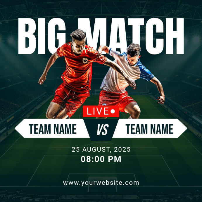 Copy of Green Maximalist Soccer Football Big Match Instagram Post ...