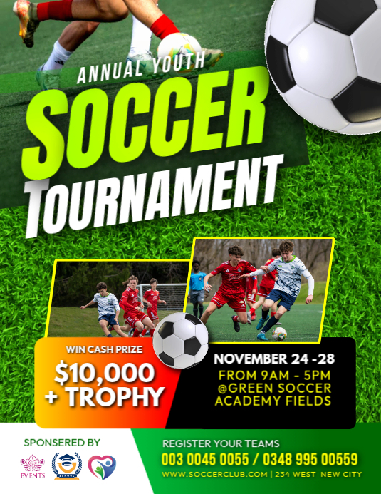 Copy of Green Maximalist Soccer Football Tournament League Competition ...