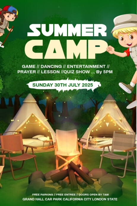 Copy of Green Maximalist Summer Camp Invitation Poster | PosterMyWall