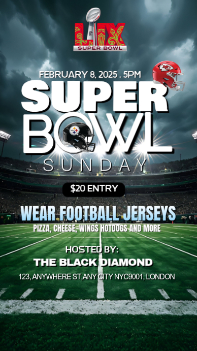 Green Maximalist Super Bowl Sunday Instagram Story Template | PosterMyWall