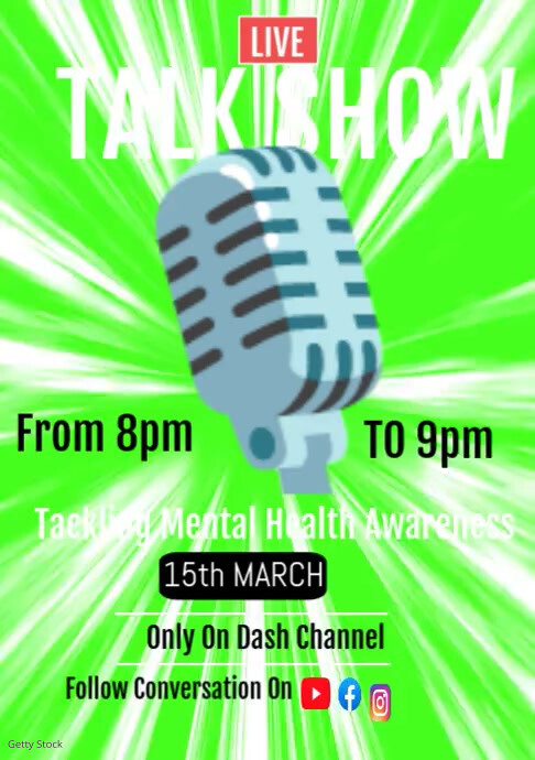 Plantilla de Green Maximalist Talk Show Channel A3 | PosterMyWall