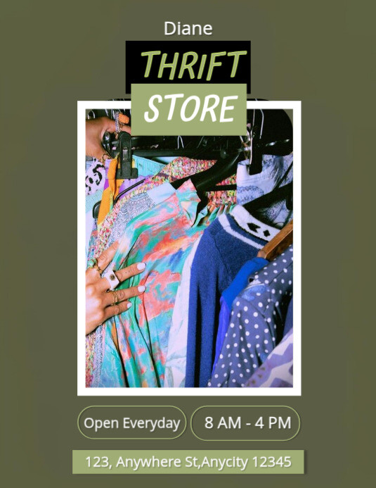 Green Maximalist Thrift Store Template Flyer (us Letter) | PosterMyWall