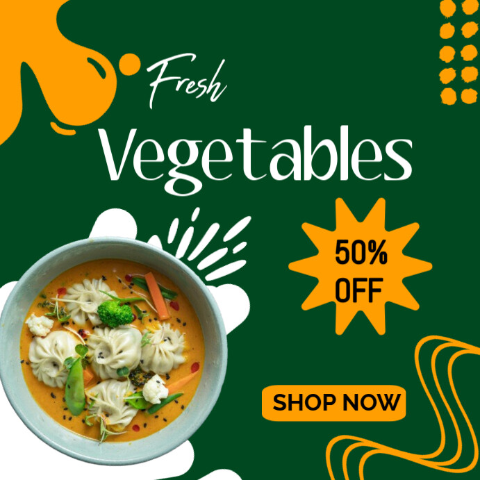 Copy of Green Maximalist Vegetables Online Advert Instagram Post ...