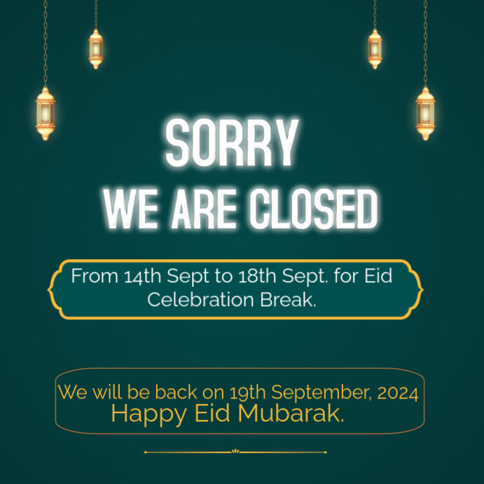 Green Maximalist We Are Closed Notice Instagr Template | PosterMyWall