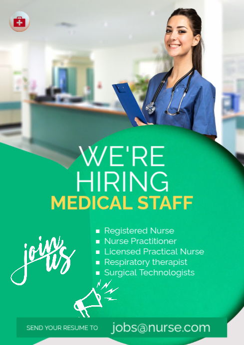 Green Maximalist We Are Hiring Nurses Template A3 | PosterMyWall