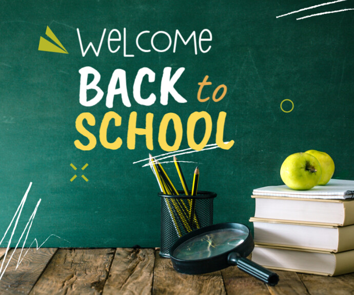 Green Maximalist Welcome Back To School Posters Medium Rectangle ...