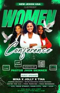 Green Maximalist Women Conference Flyer (us Letter) Template | PosterMyWall