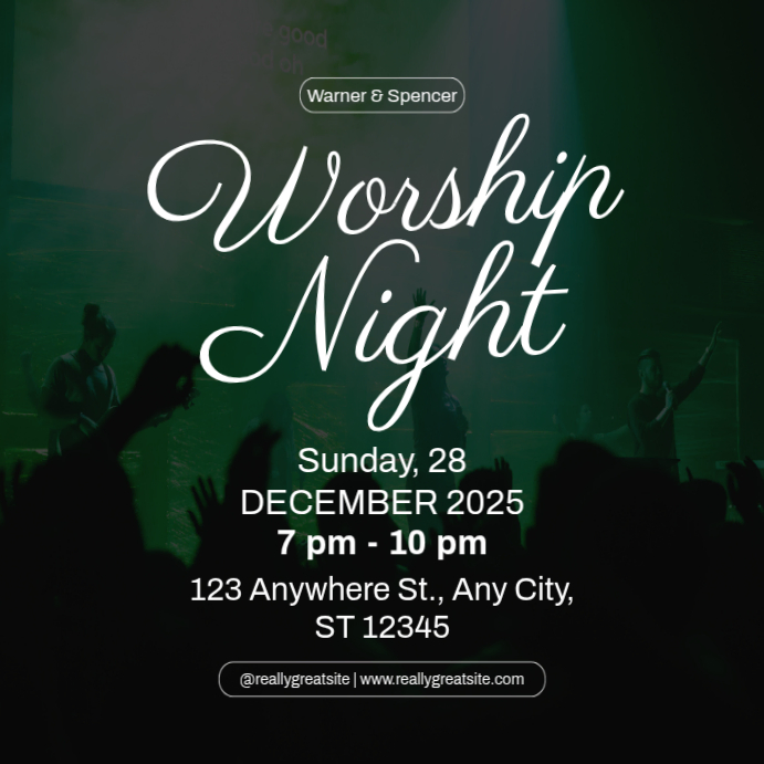 Green Maximalist Worship Service Church Instagram Post Template ...