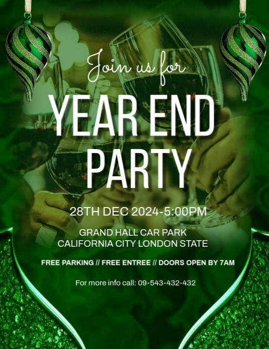 Copy of Green Maximalist Year End Party Invitation Template Flyer (us ...