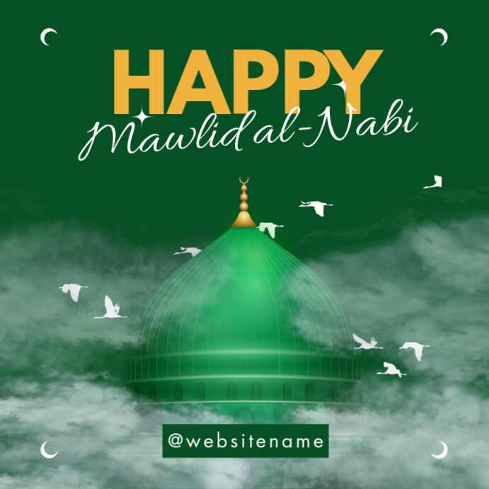 Green Milad Un Nabi Instagram Post Template | PosterMyWall