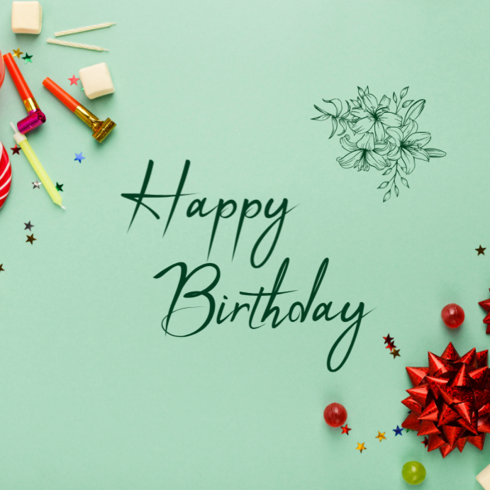 Green Minimal Happy Birthday Template | PosterMyWall