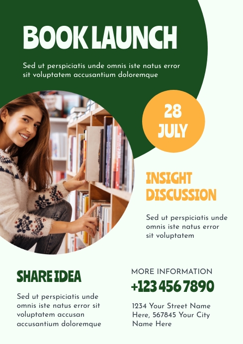 Copy of Green Minimalist Book Launch Event Flyer | PosterMyWall