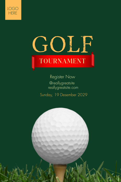 green minimalist Golf Tournament Poster templ Template | PosterMyWall