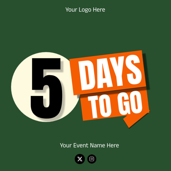 Copy of Green Modern & Minimal 5 Days Countdown Design Template Instagram Post | PosterMyWall