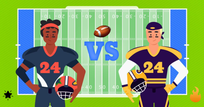 Green Modern & Minimal American Football Rivalry Vs Illustration ...