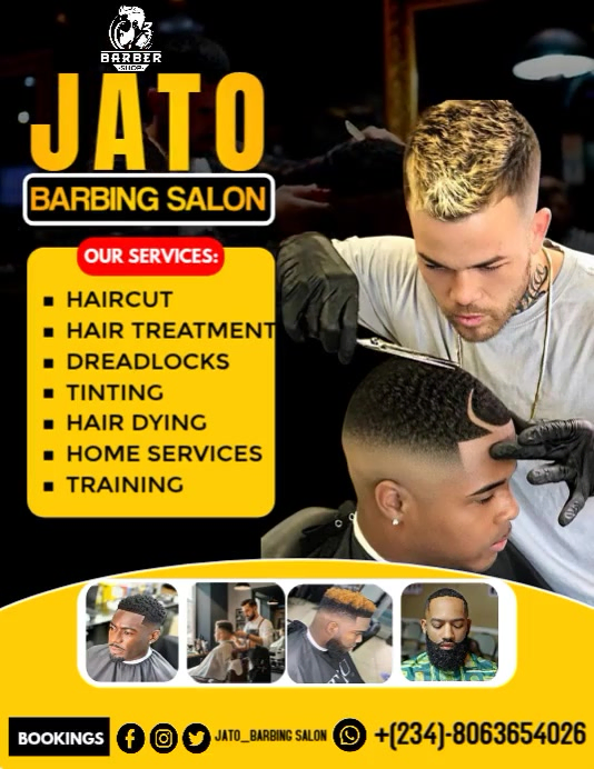 Szablon Green Modern & Minimal Barber Shop Flyer Flyer (us Letter ...