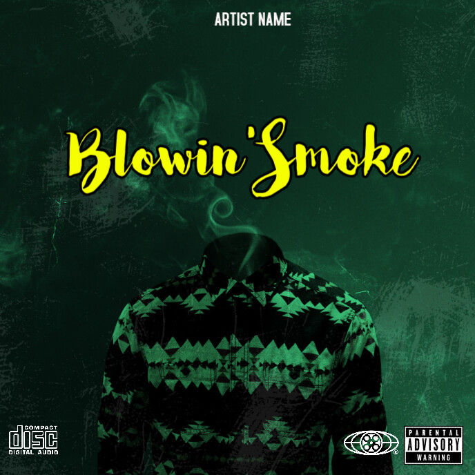 Green Modern & Minimal Blowin Smoke Album Cover Template | PosterMyWall