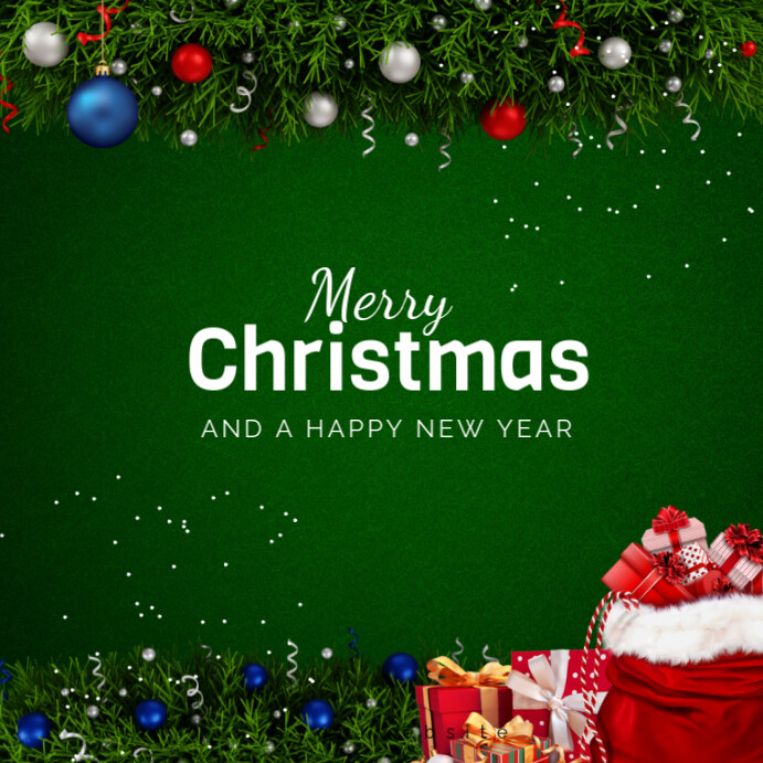 Green Modern & Minimal Christmas Background Instagram Post Template | PosterMyWall