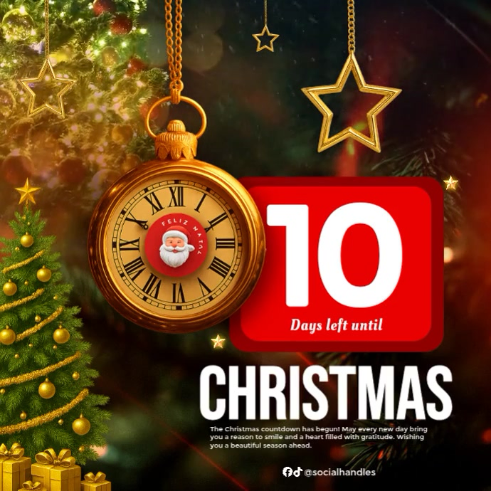 Green Modern & Minimal Christmas Countdown Template Instagram Post ...